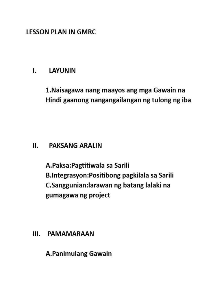 Lesson Plan in Filipino | PDF
