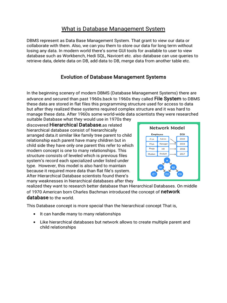 DBMS Represent As Data Base Management System | PDF