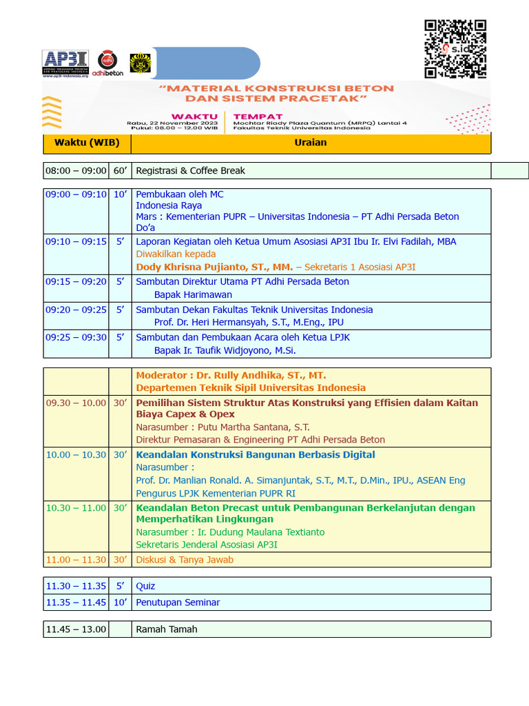 188 Rundown AP3I APB UI LPJK - Seminar PUB PKB - 221123 Update | PDF