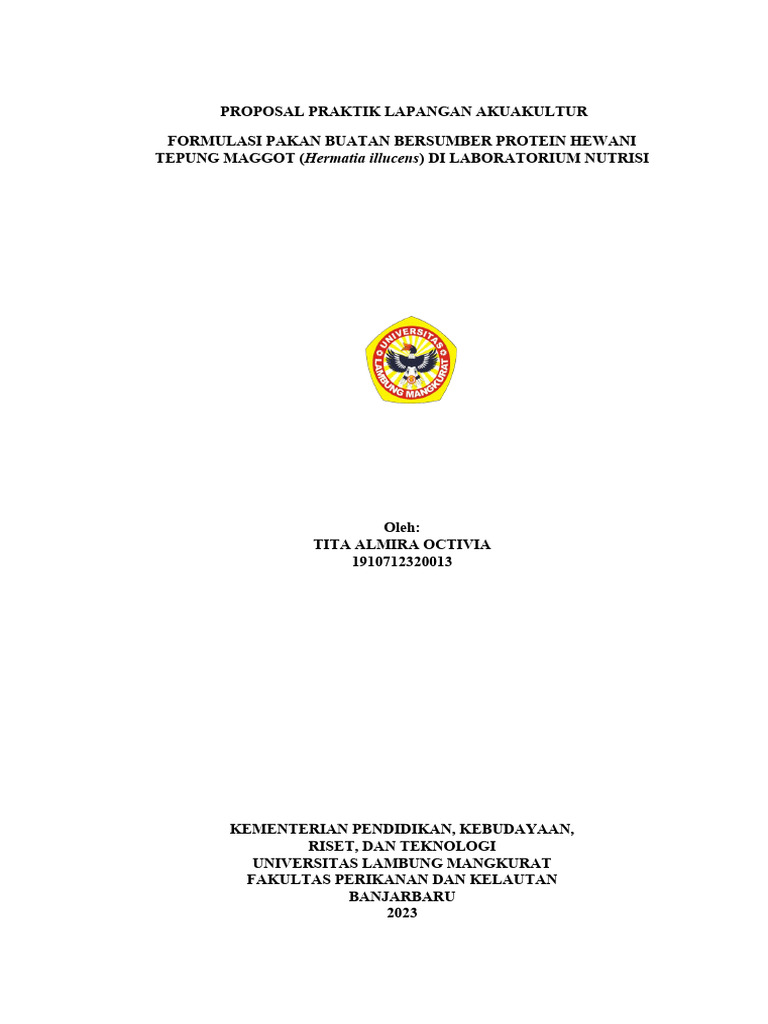 Proposal Pla Tita Nutrisi Ikan Acc | PDF