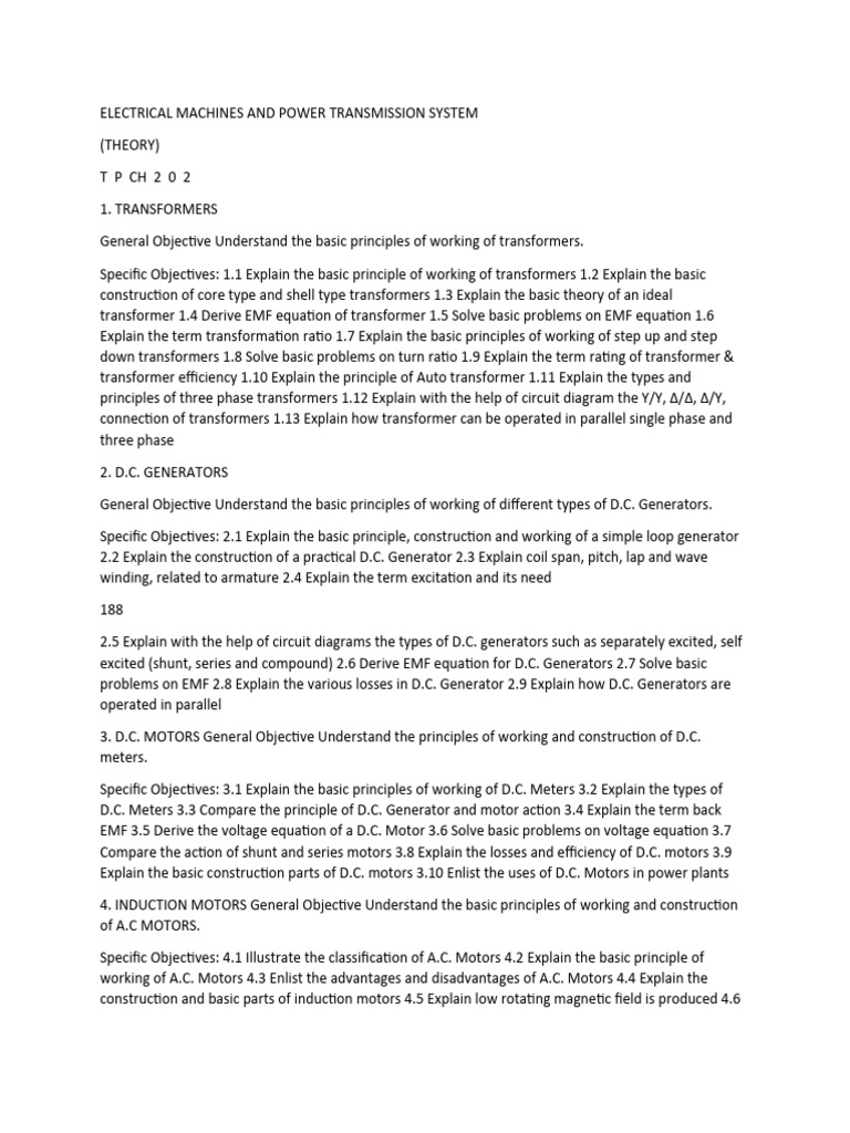 PT 322 Contents | PDF | Electric Motor | Electrical Substation