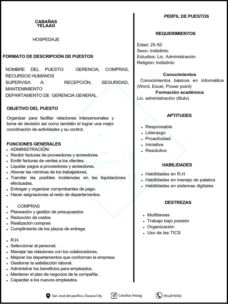 Documento A4 Formato Descripción Puesto Corporativo Azul (3) | PDF | Gestión de recursos humanos ...