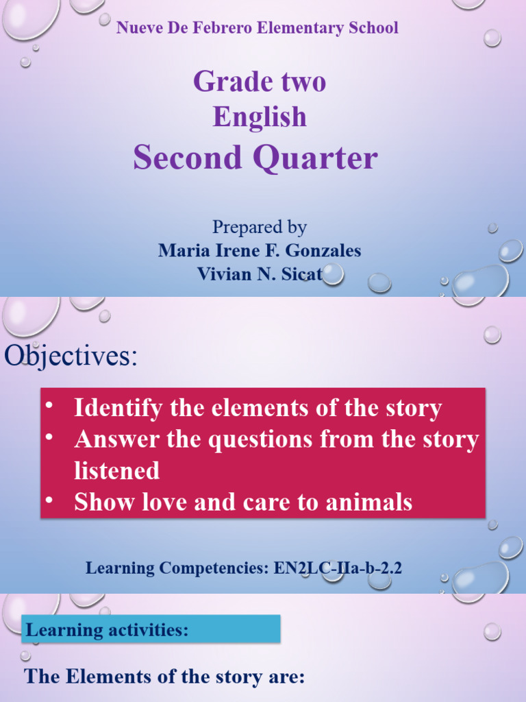 Elements of The Story Grade 2 | PDF