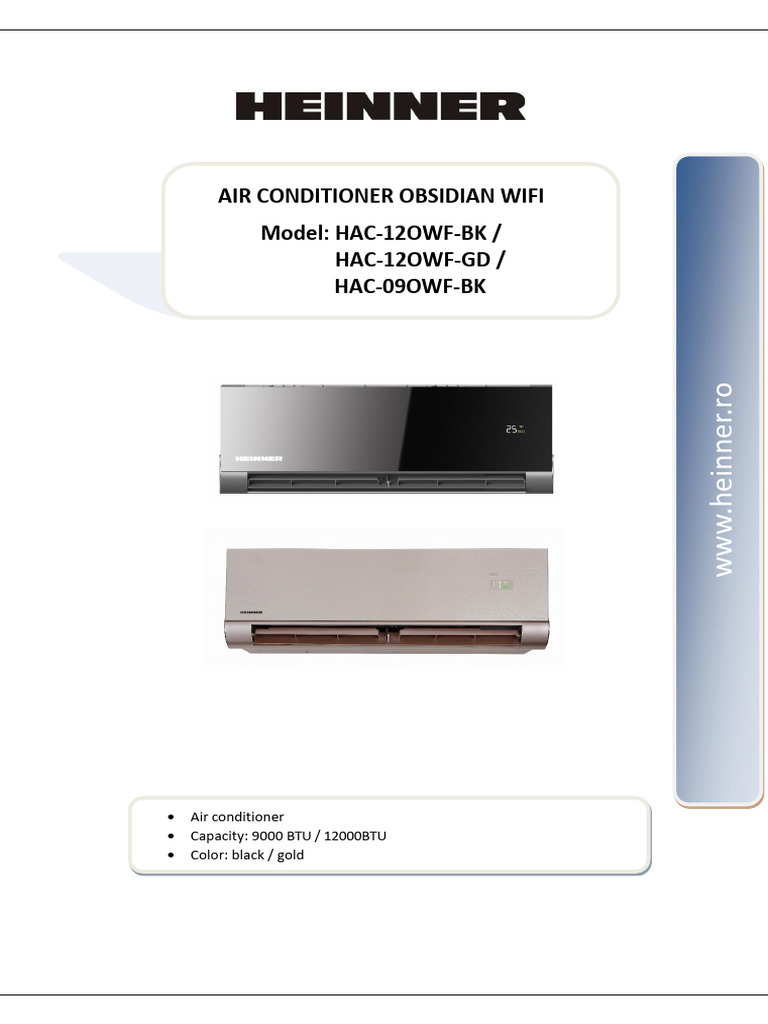 Manual de Utilizare HAC-12OWF-BK | PDF | Electrical Wiring | Equipment