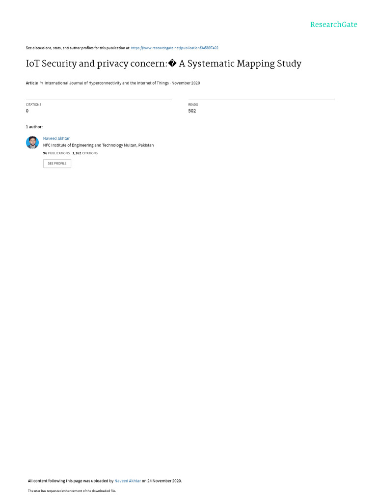 Systematic Mapping Study | PDF | Internet Of Things | Computer Security