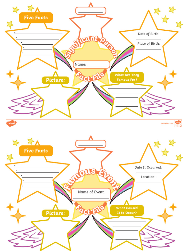 Star Fact File Templates | PDF