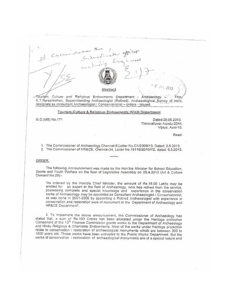 G.O. 171 Venice Charter 29.06.2013 Ancient Monument | PDF
