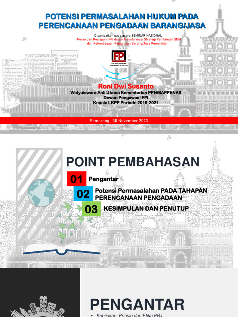 P.1.3 Potensi Permasalahan Hukum Pada Perencanaan PBJP - P. Roni DS 30 ...