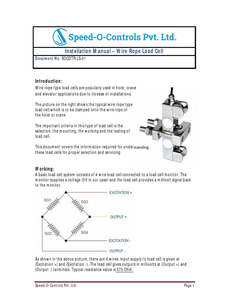 Installation Manual - Wire Rope Load Cell .PDF 13022021 | PDF ...