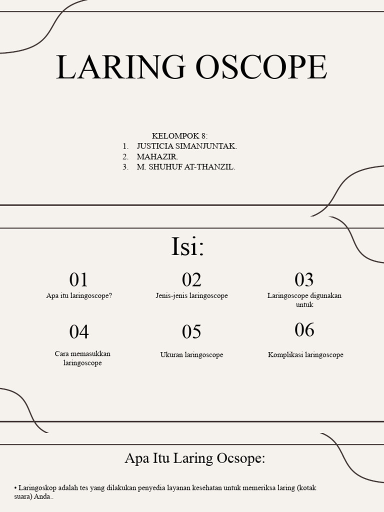 Jenis dan Penggunaan Laringoskop | PDF