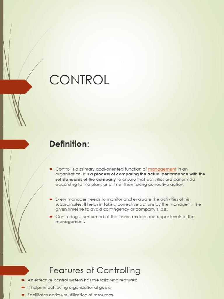 Management Controlling Function | PDF | Business | Economies