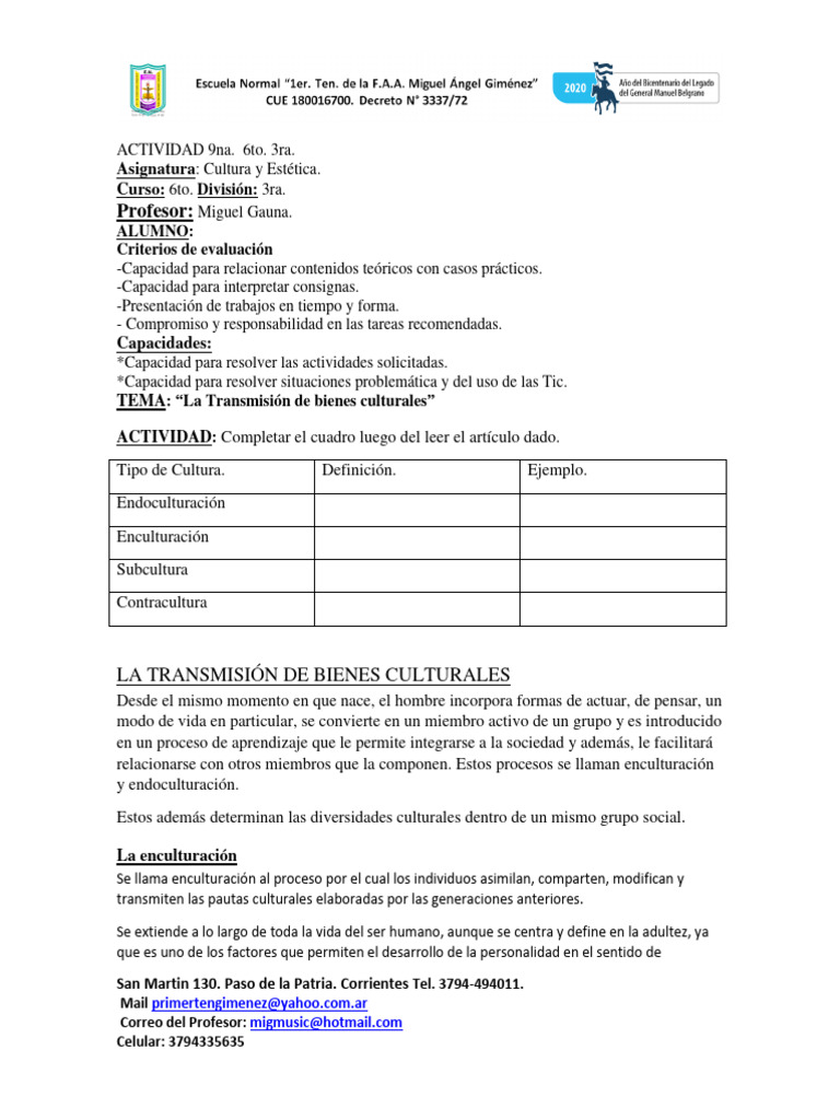 ACTIVIDAD 9na 6to 3ra Paso de La Patria | PDF | Aprendizaje | Sociedad