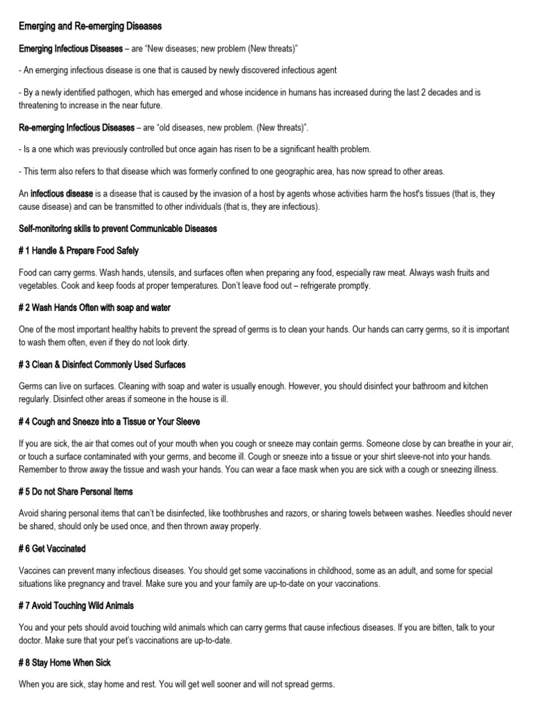 Emerging and Reemerging Infection | PDF | Infection | Pathogen