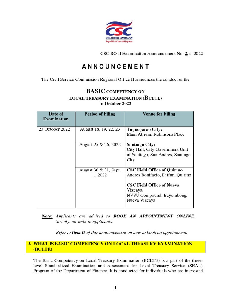An1nouncement No. 2 - BCLTE - 23oct2022 | PDF | Identity Document ...