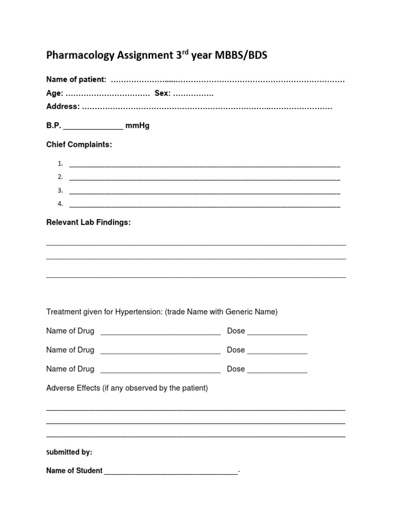 Pharmacology Assignment 3rd Year MBBS | PDF