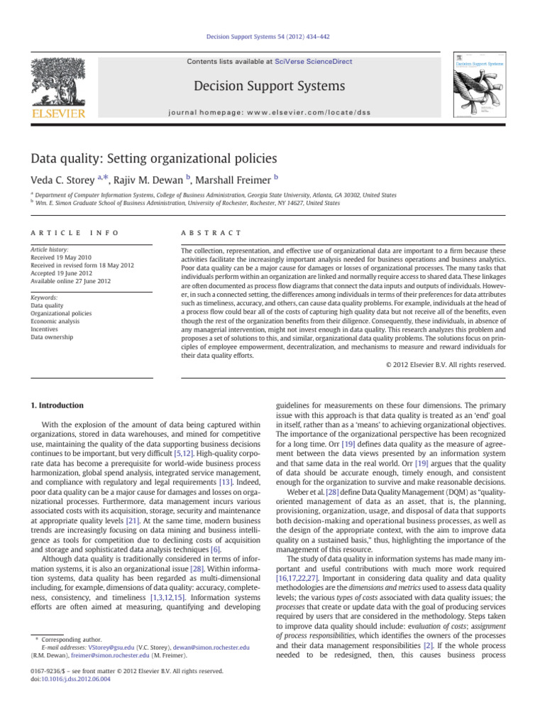 Data Quality Setting Organizational Policies | PDF | Data Quality | Data