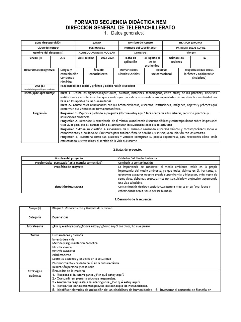 Secuencia Didactica Pdf Editor