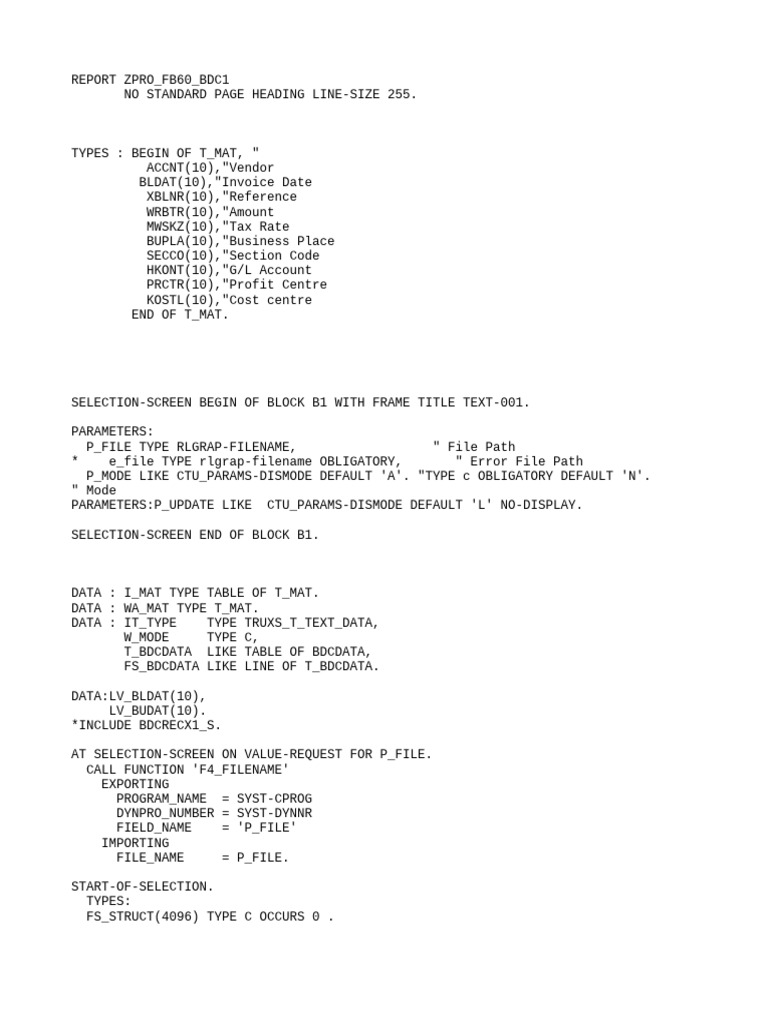 ZPRO - FB60 - BDC1 (New Version) | PDF | Database Transaction | Computer Engineering
