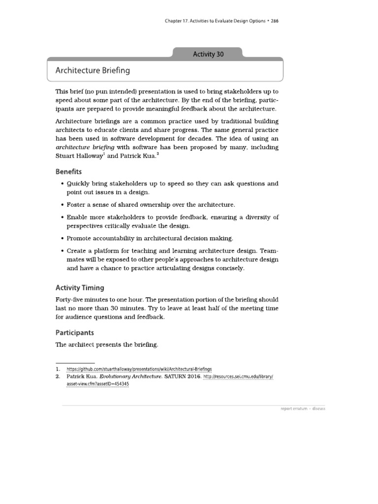 Architecture Briefing | PDF