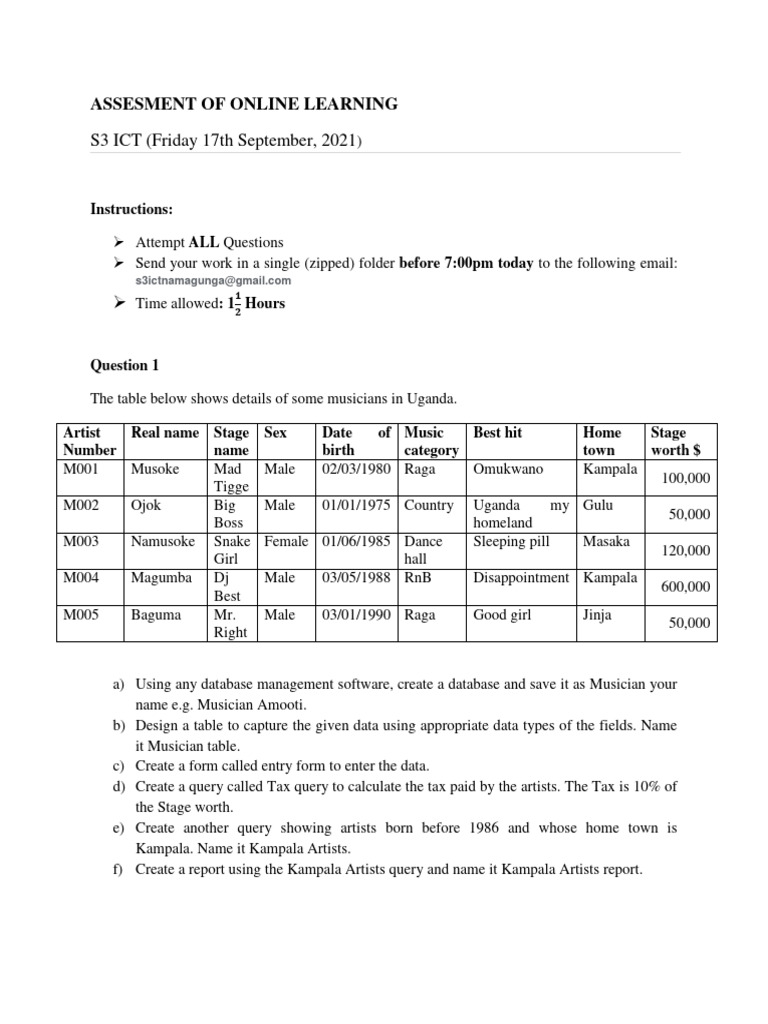 S3 Ict | PDF | Databases | Computer Data