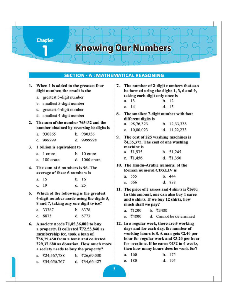 Chapter 1-Knowing Our Numbers | PDF