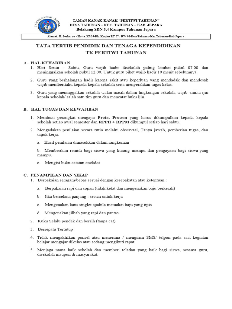 Tata Tertib Pendidik | PDF