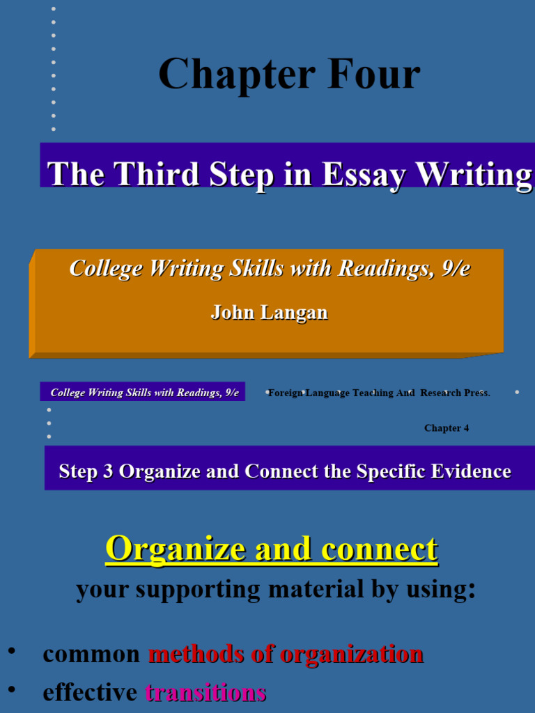 Chapter 4 The Third Step in Essay Writing | PDF | Essays | Language ...