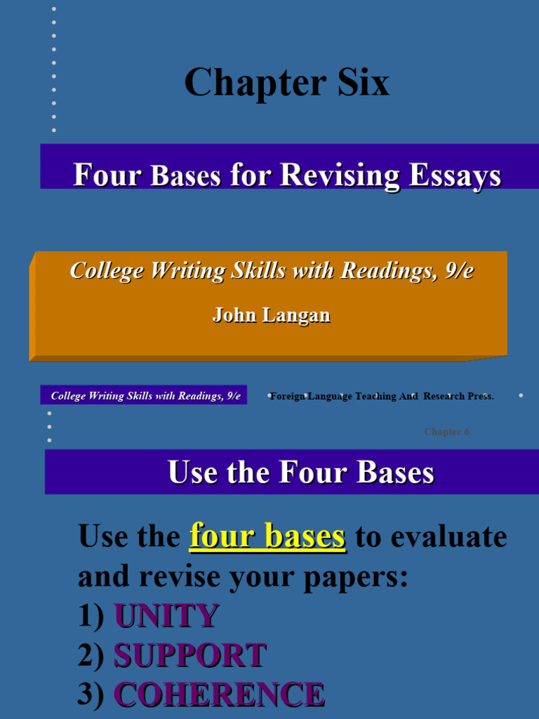 Chapter 6 Four Bases For Revising Essay | PDF