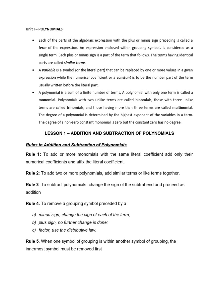 Algebra Unit I | PDF | Polynomial | Abstract Algebra Algebra Unit I | PDF | Polynomial | Abstract Algebra