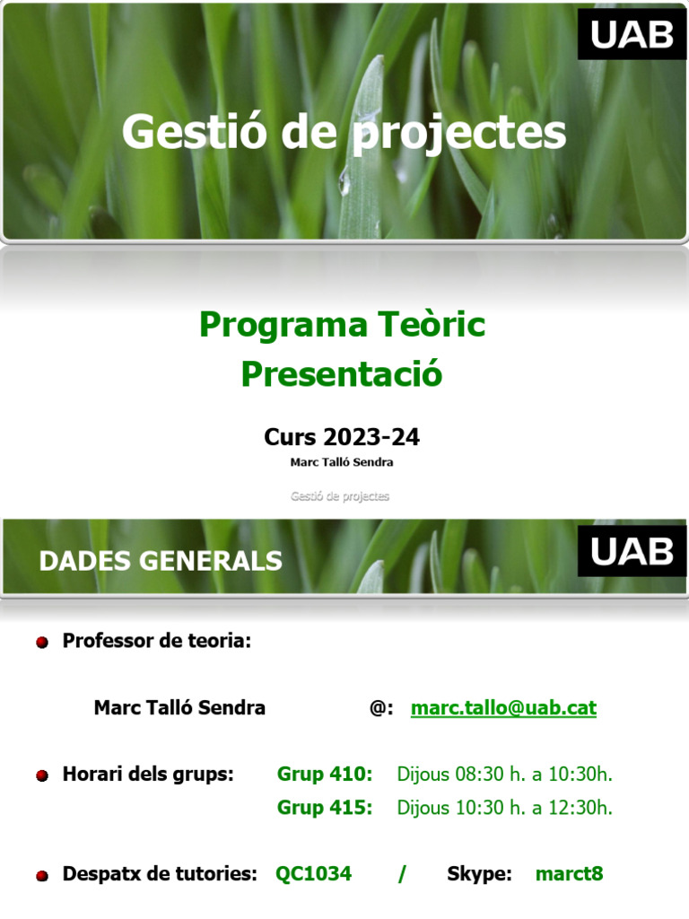 L0 Presentació GP 2023-24 | PDF