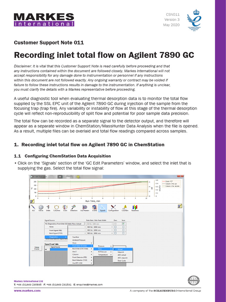 Agilent 7890 GC Inlet Flow Recording | PDF | Physical Sciences