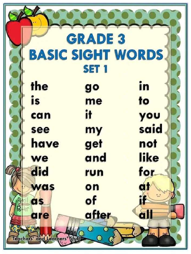 Basic Sight Words - PDF | PDF