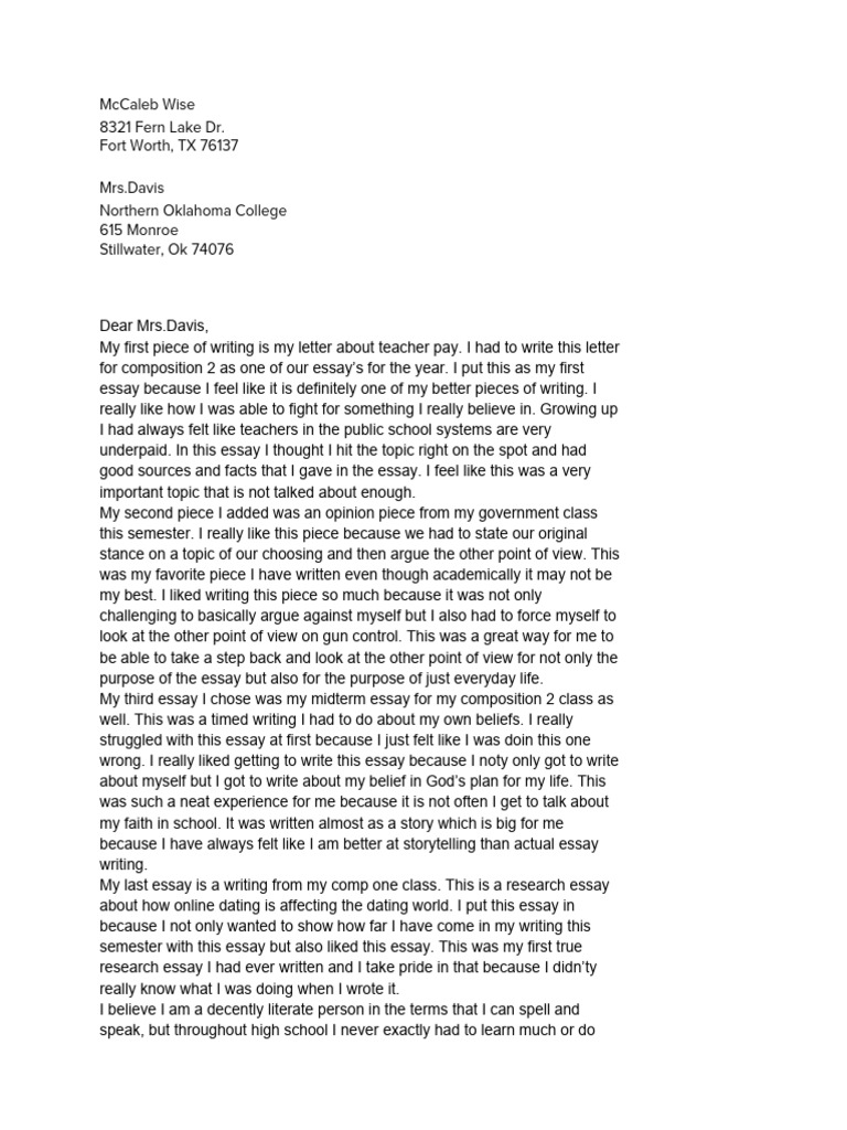 Cover Letter Final Draft | PDF | Essays