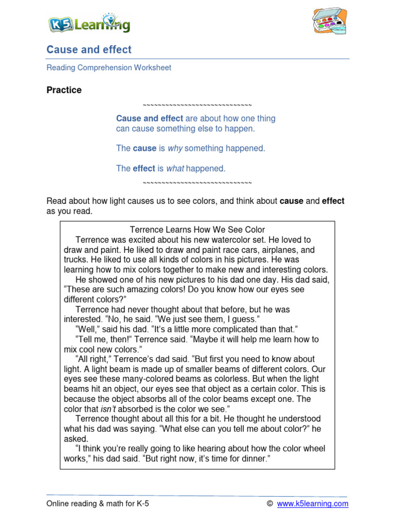 Grade 5 Cause Effect B | PDF | Color