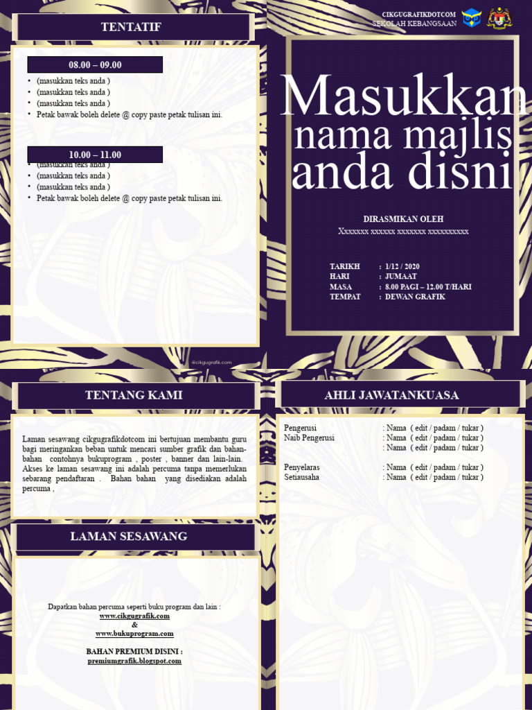 Template Buku Program Exclusive (Cikgugrafikdotcom) | PDF
