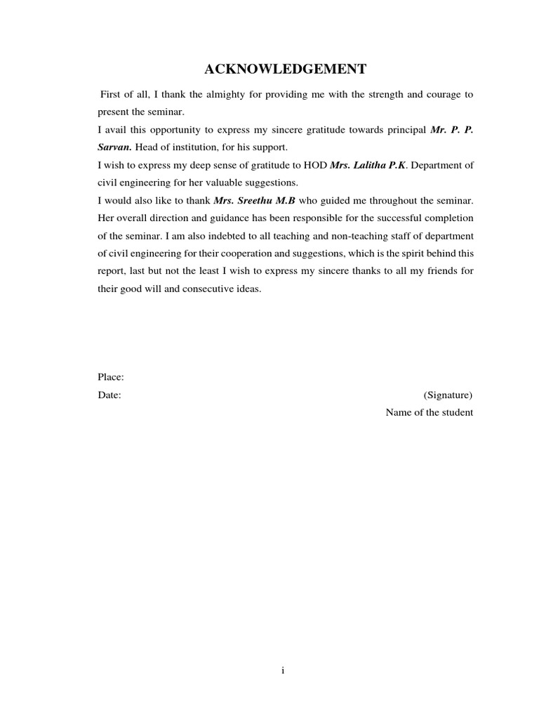 Acknowledgment | Download Free PDF | Civil Engineering