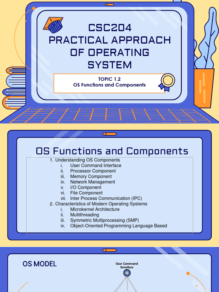 Topic 1.2 Os Functions and Components Oct22 | PDF | Kernel (Operating System) | Thread (Computing)