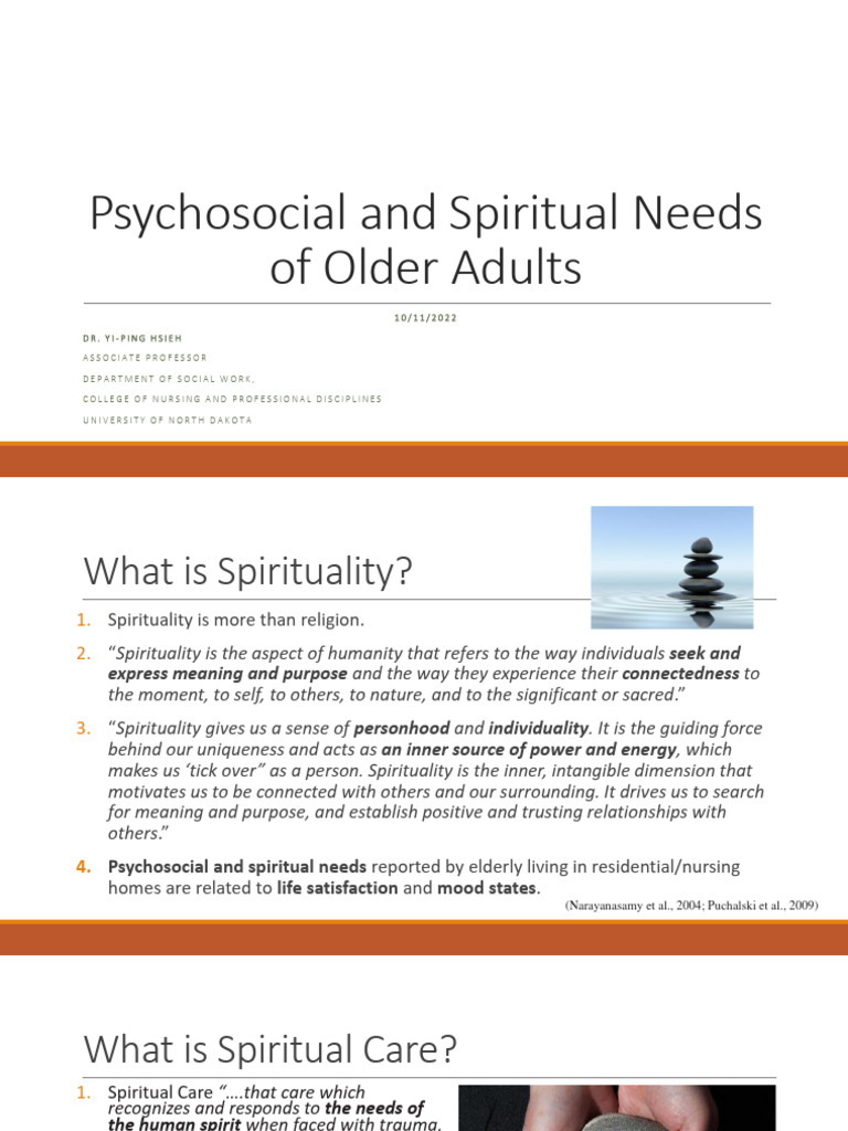Psychosocial Spiritual Needs | PDF | End Of Life Care | Health Professional