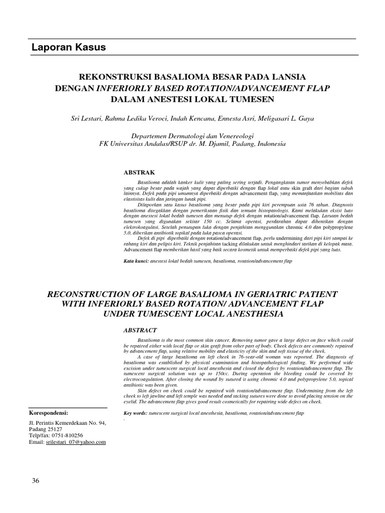 Rekonstruksi Basalioma dengan Flap Lokal | PDF | Sains & Matematika