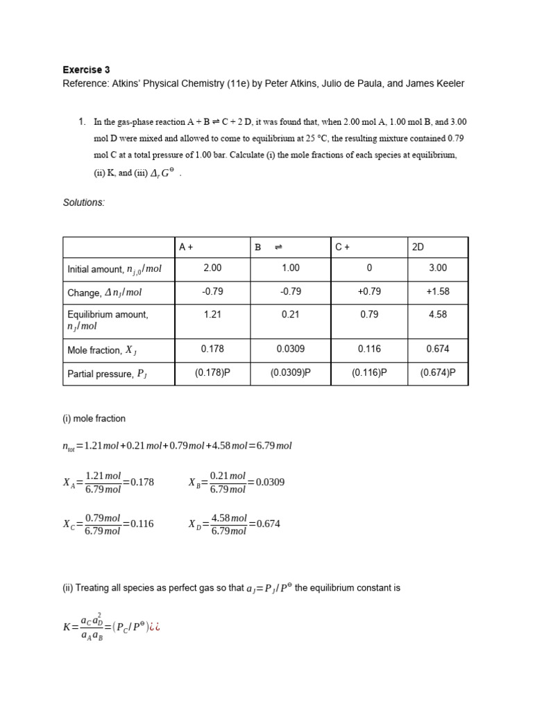 CM150-2 Exercise 3 (MODULE 3) | PDF | Chemical Equilibrium | Gibbs Free Energy