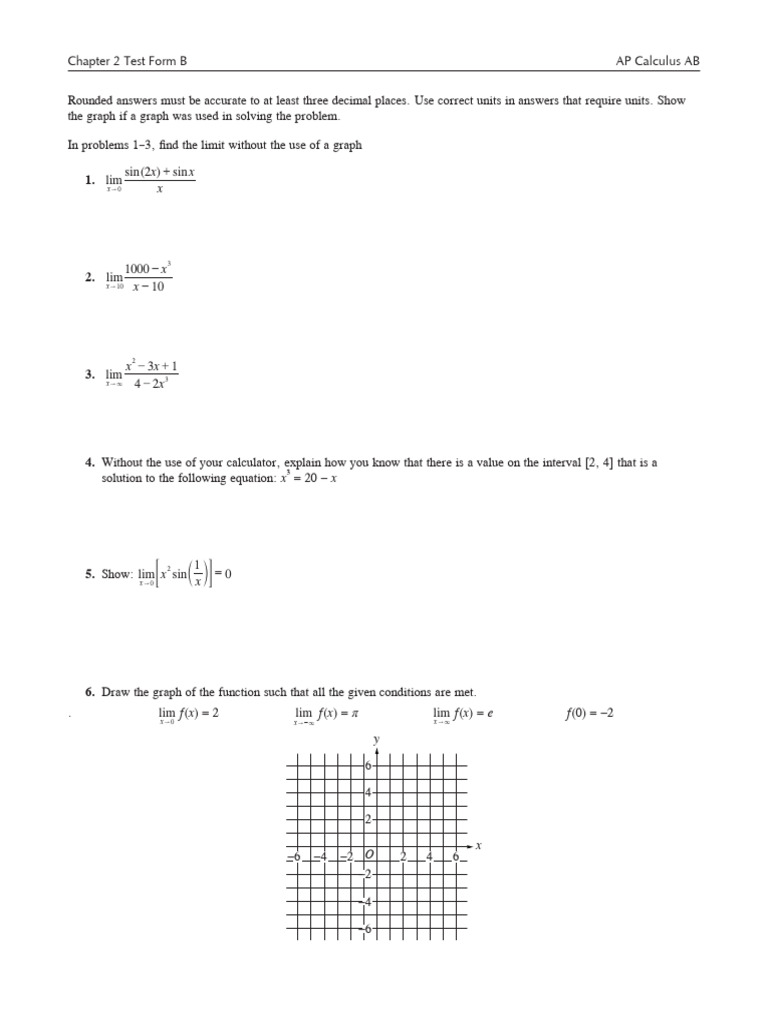 Ch 2 Form B Pdf Applied Mathematics Computational Science