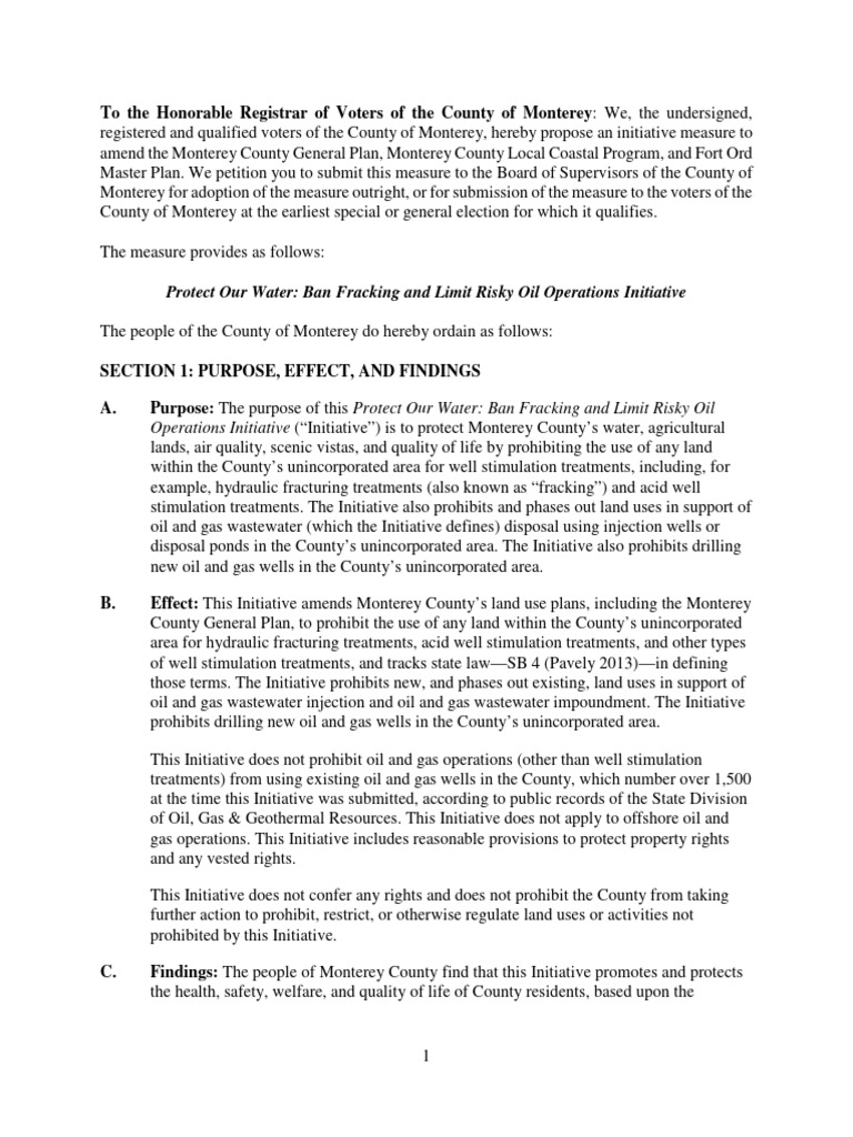Measure Z - Complete Initiative Language | PDF | Water | Groundwater