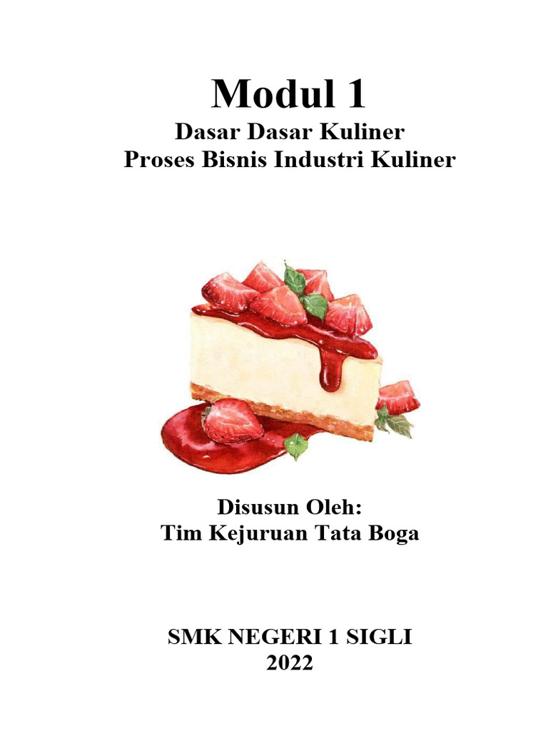 Modul Ajar Dasar Dasar Kuliner - Proses Bisnis Bidang Kuliner | PDF | Karier & Perkembangan