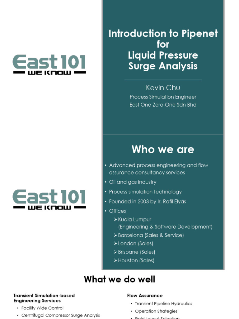 Introduction To Pipenet For Liquid Pressure Surge Analysis | PDF | Pressure | Fluid Dynamics