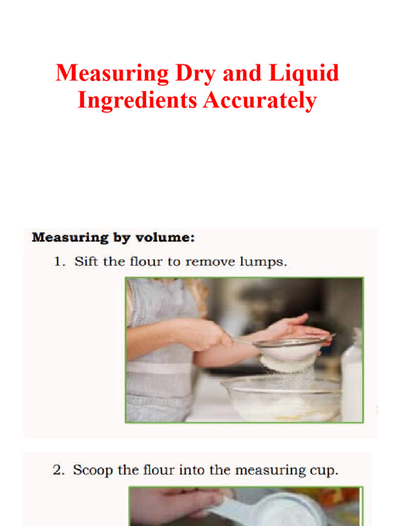 Dry and Liquid Ingredients | PDF