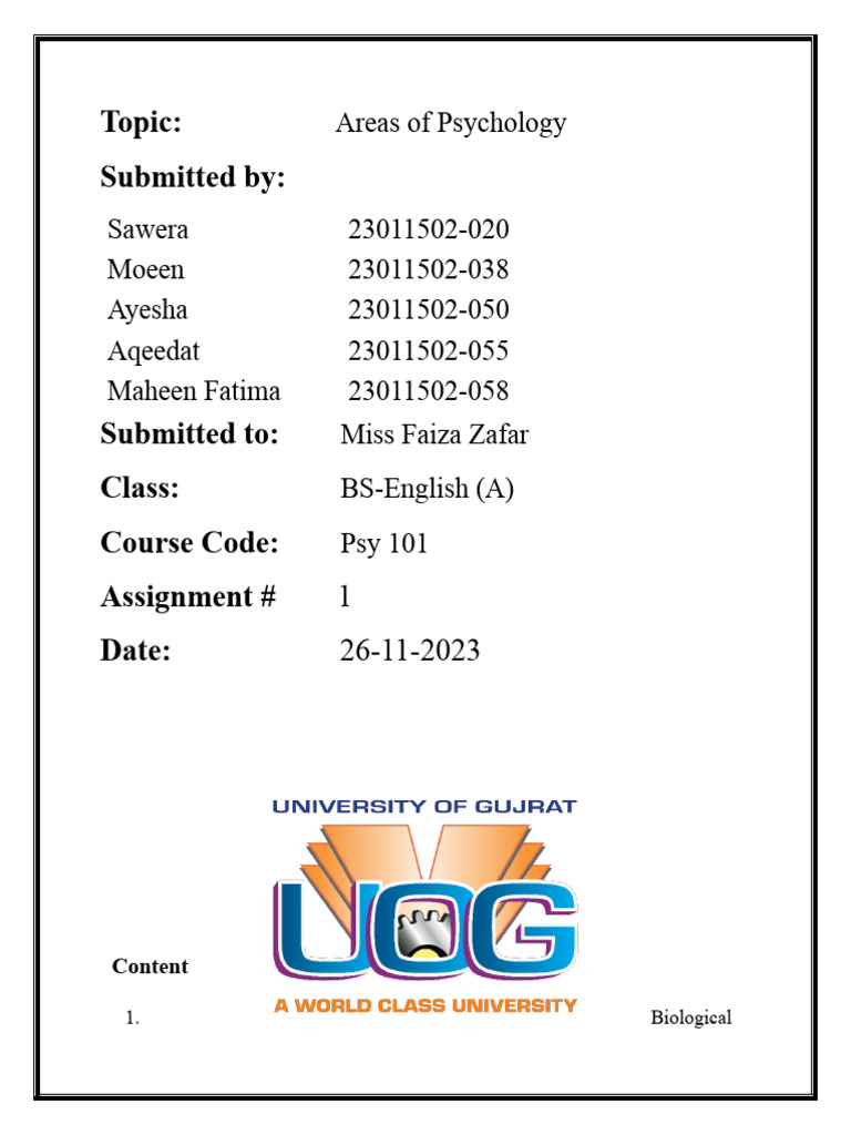 Psychology Assignment 1 | Download Free PDF | Psychology | Clinical Psychology