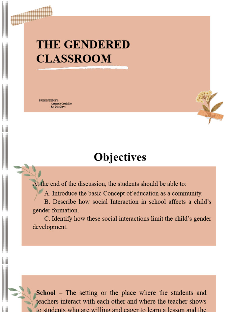 The Gendered Classroom | PDF | Socialization | Gender Studies