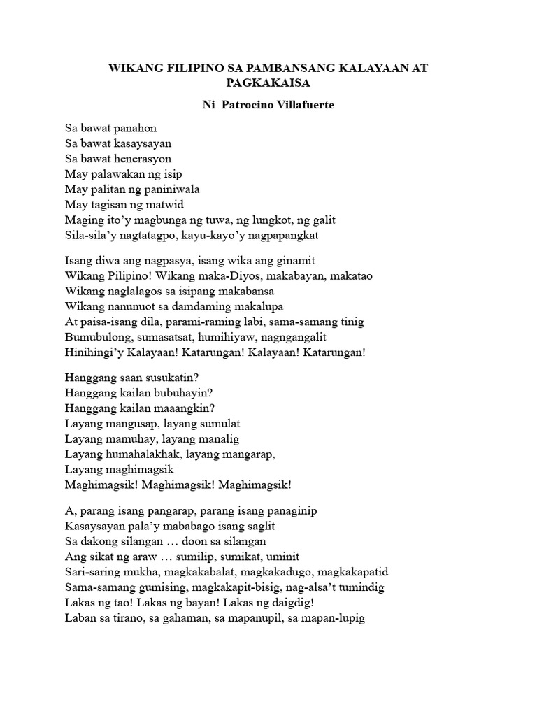Piyesa Sa Filipino 7 | PDF