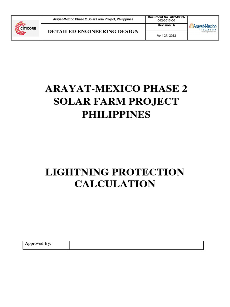 Ar2 Doc 002 0013 00 Lightning Protection Calc Rev A | Download Free PDF ...