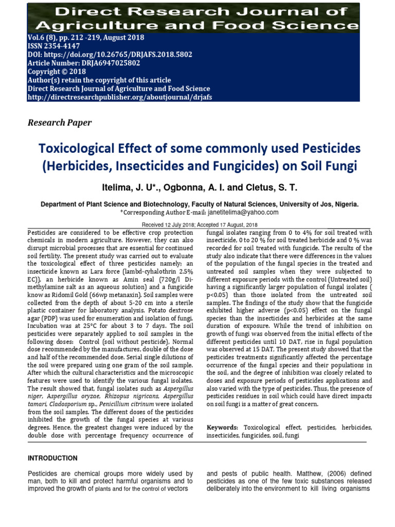 Some Commonly Used Pesticides | PDF | Pesticide | Fungus